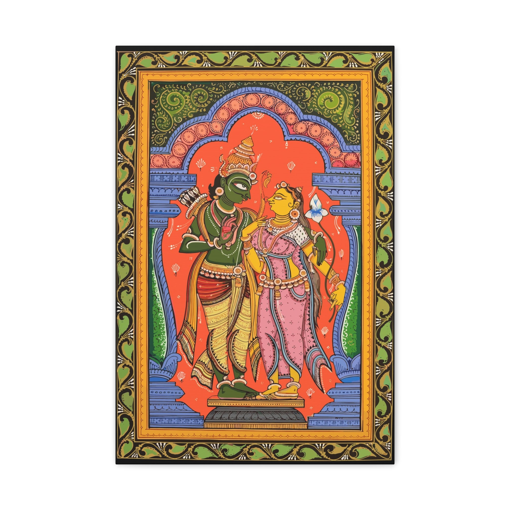 Shri Ram Sita Handmade Pattachitra Painting Kalamkari, Madhubani, Warli ...