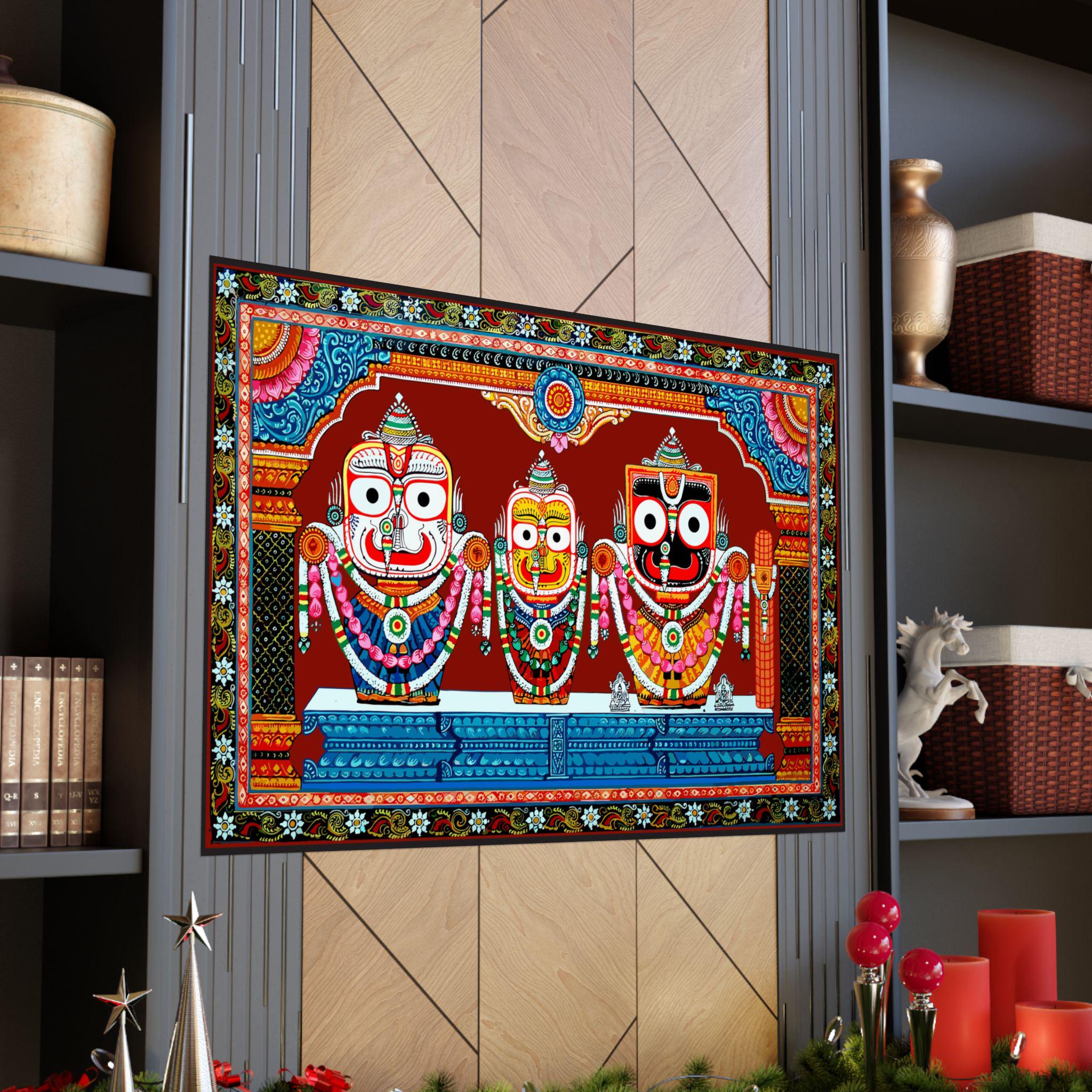 Lord Jagannath Subhadra Balade Pattachitra Poster | Radha Krishna ...