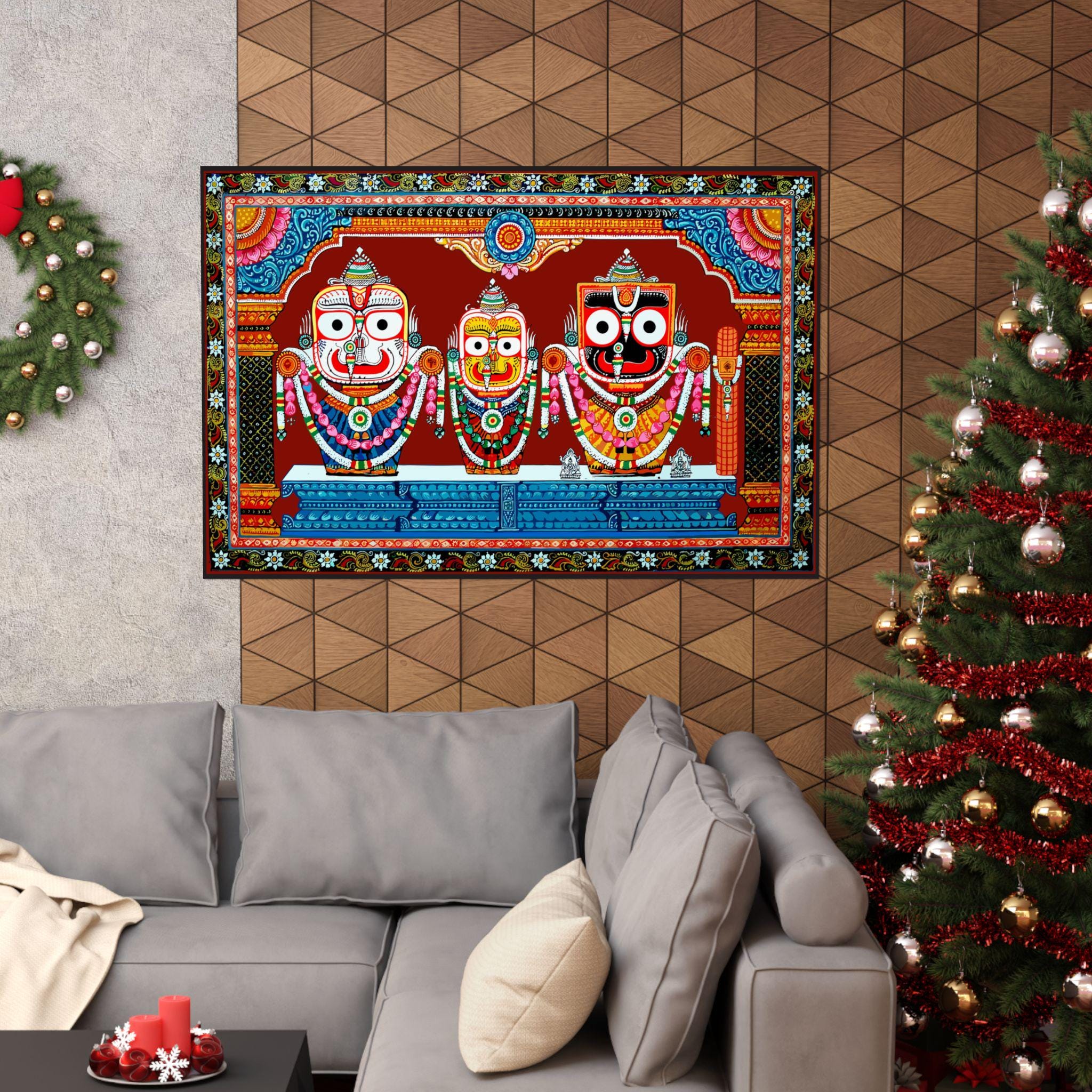 Lord Jagannath Subhadra Balade Pattachitra Poster | Radha Krishna ...