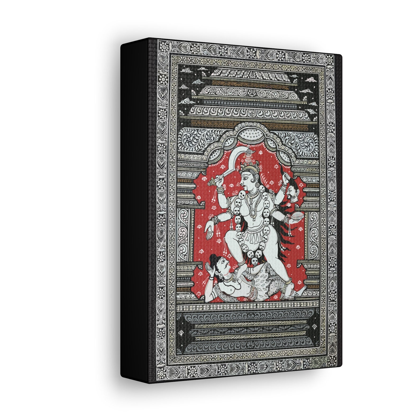 Kali Mata Canvas, Maa Maha Kali Pattachitra Painting, Hindu Goddess Art ...