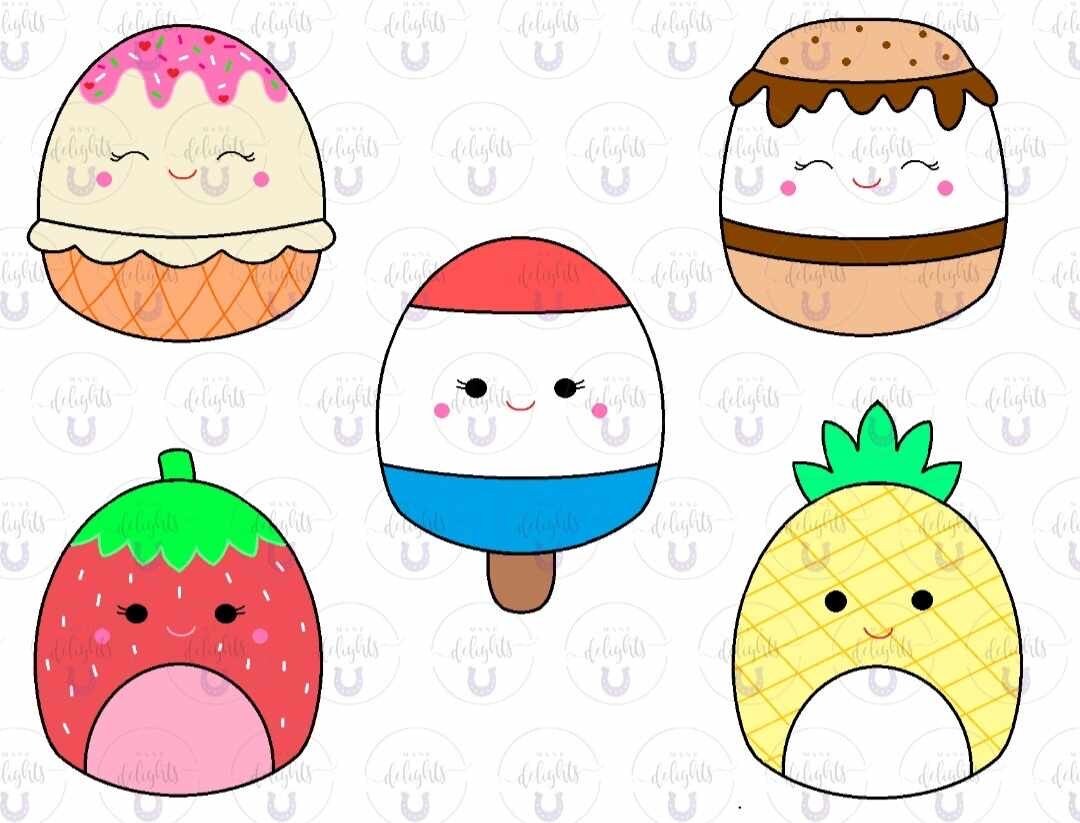 STL Digital Download Summer Squishmallows Cookie Cutter Set Squishies ...
