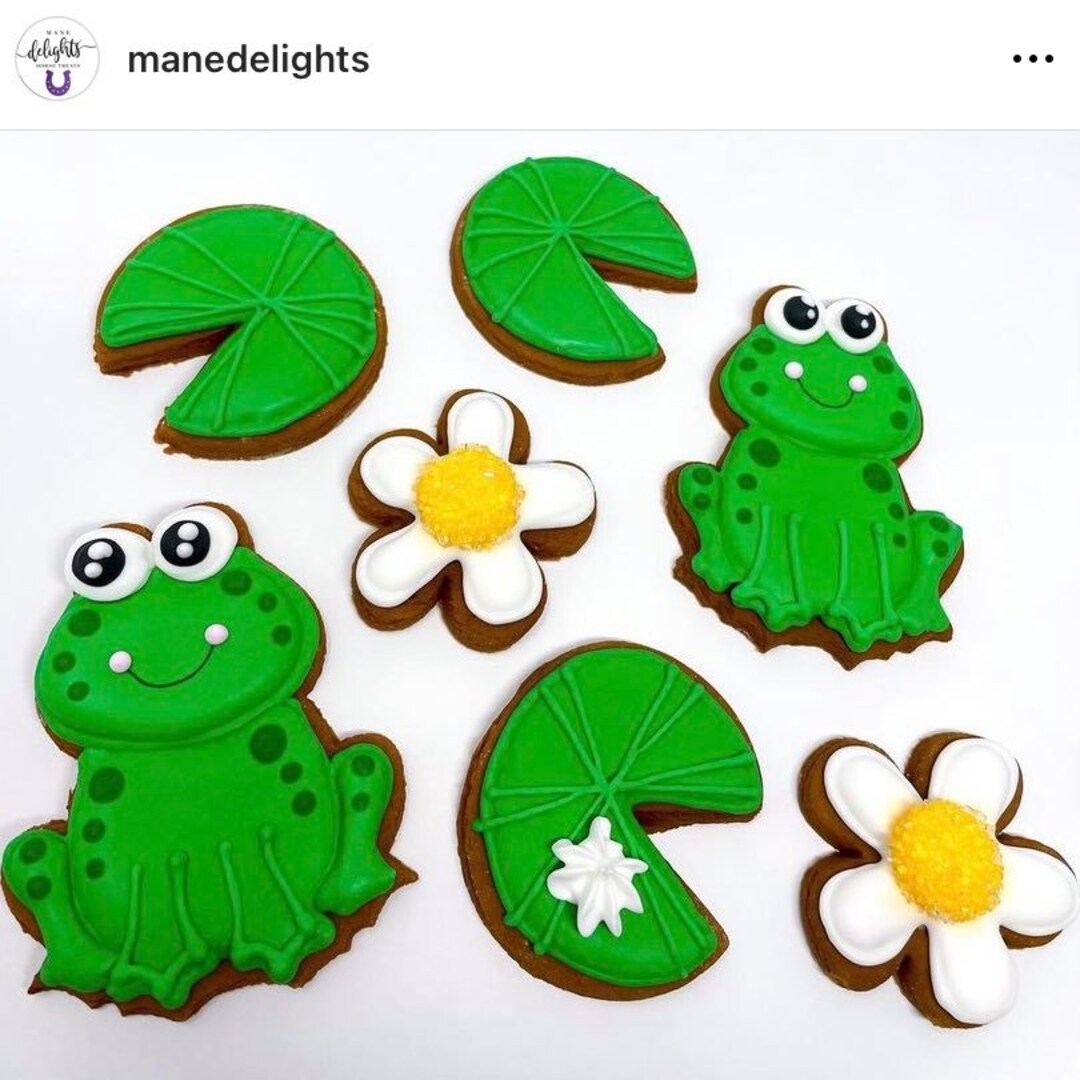 Frog and Lilly Pad Cookie Cutter Set, Toad, Green, Cutters - Etsy