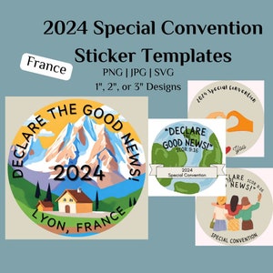 2024 Special Convention Sticker Template Lyon, France Convention Gifts ...