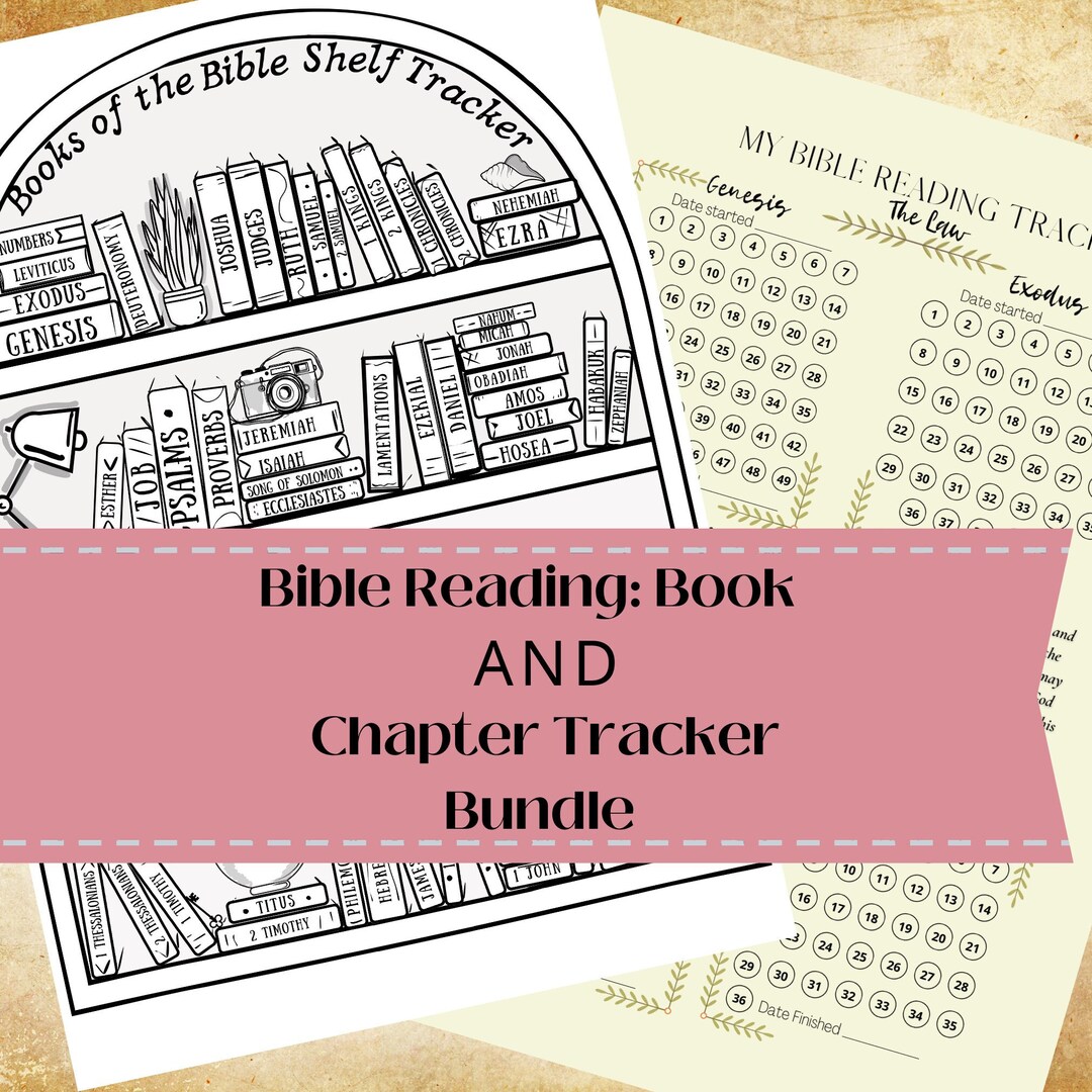 Bible Reading Tracker Book & Chapter Bundle | Books of the Bible ...