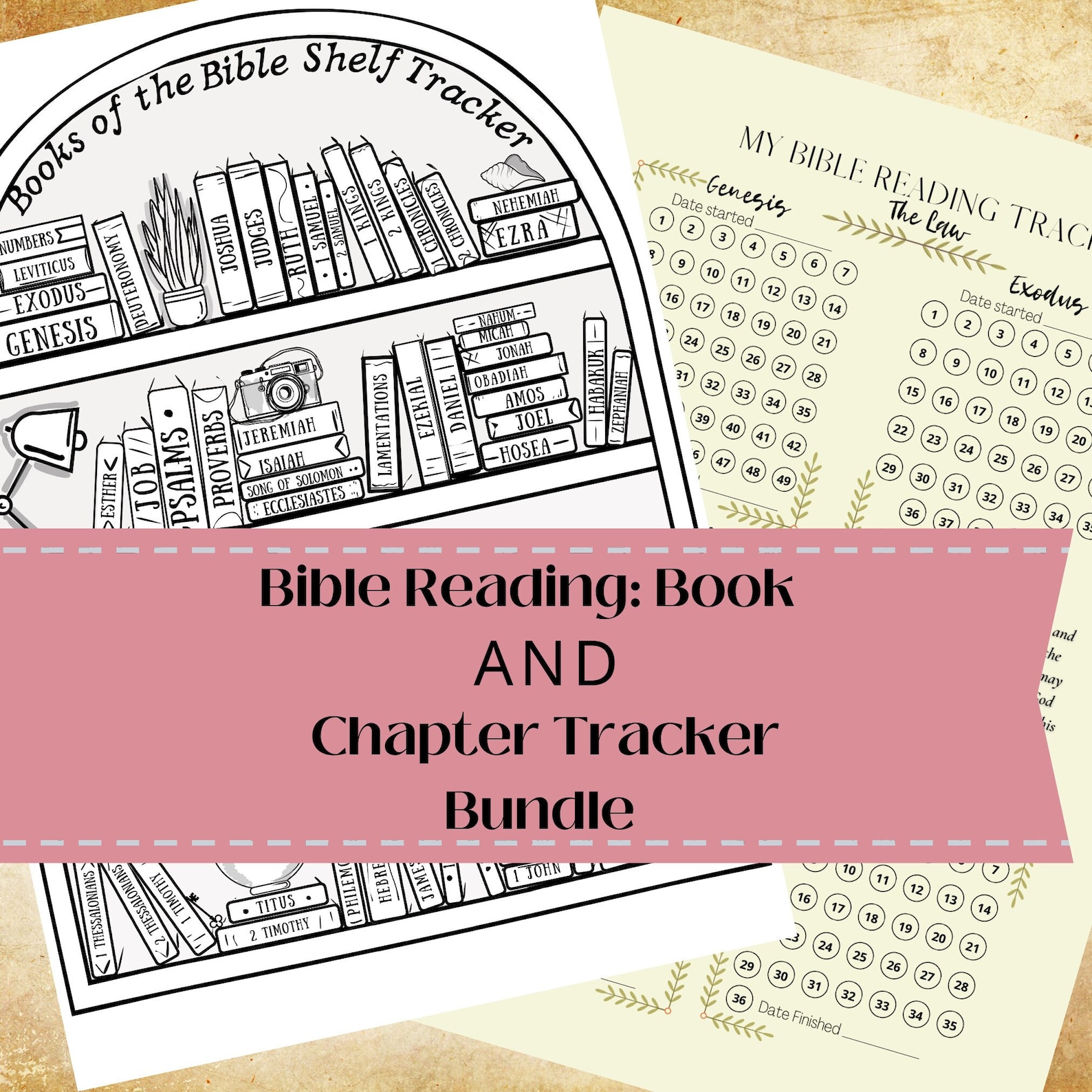 Bible Reading Tracker Book & Chapter Bundle Books of the Bible ...