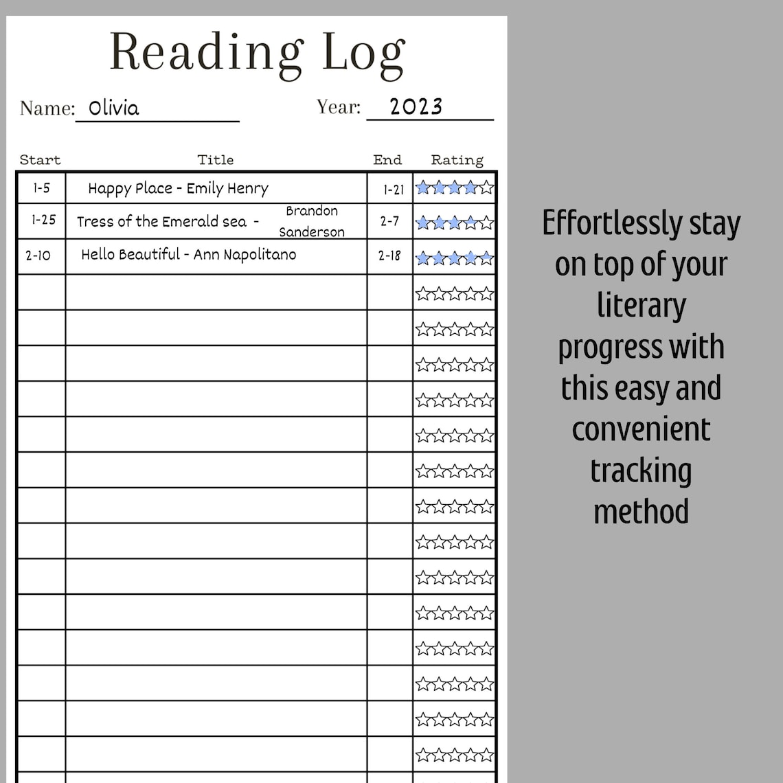 Reading Log Bookmark Printable | Track Your Reading | Book Tracker ...
