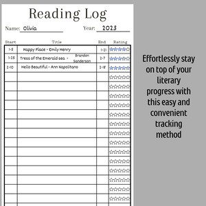 Reading Log Bookmark Printable | Track Your Reading | Book Tracker ...