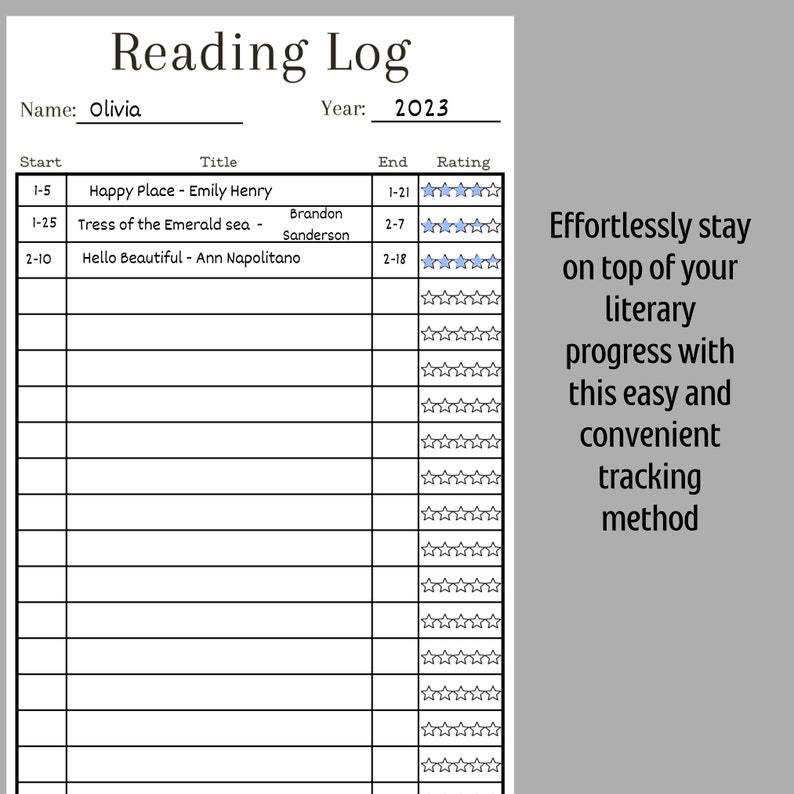 Reading Log Bookmark Printable | Track Your Reading | Book Tracker ...