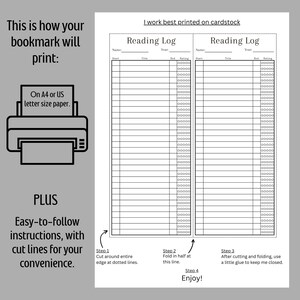 Reading Log Bookmark Printable | Track Your Reading | Book Tracker ...