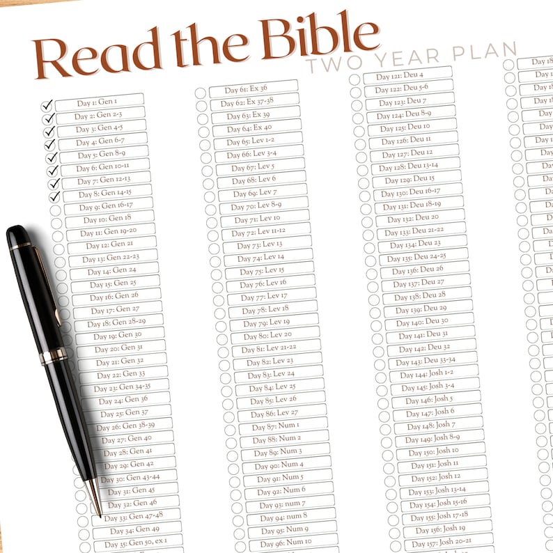Two Year Bible Reading Plan 2 Year Bible Reading Schedule PDF Printable ...