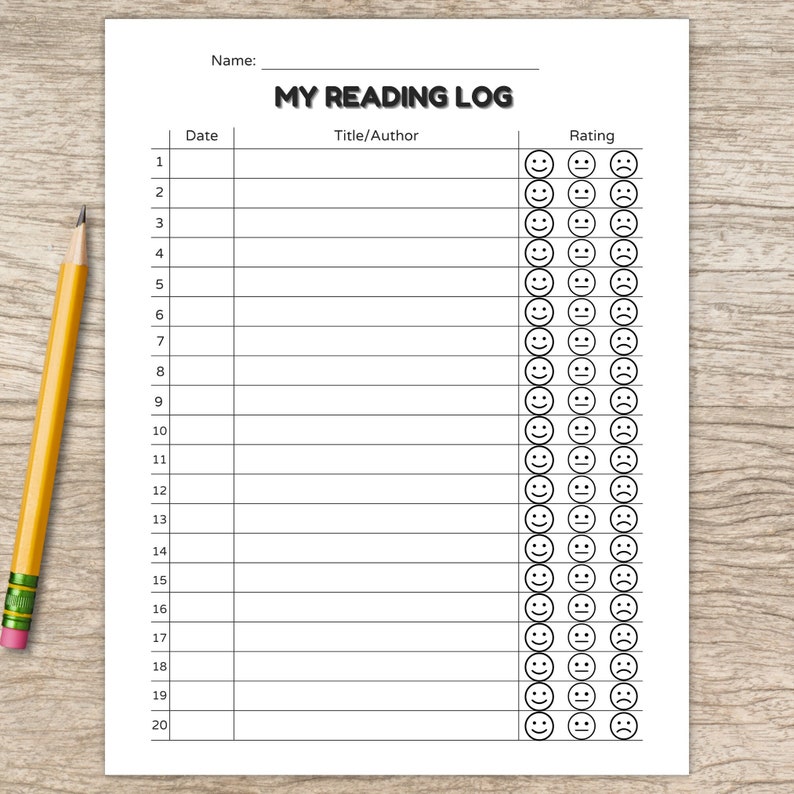 Kid's Reading Log | Kid Friendly Simple Book Tracker | Children's ...