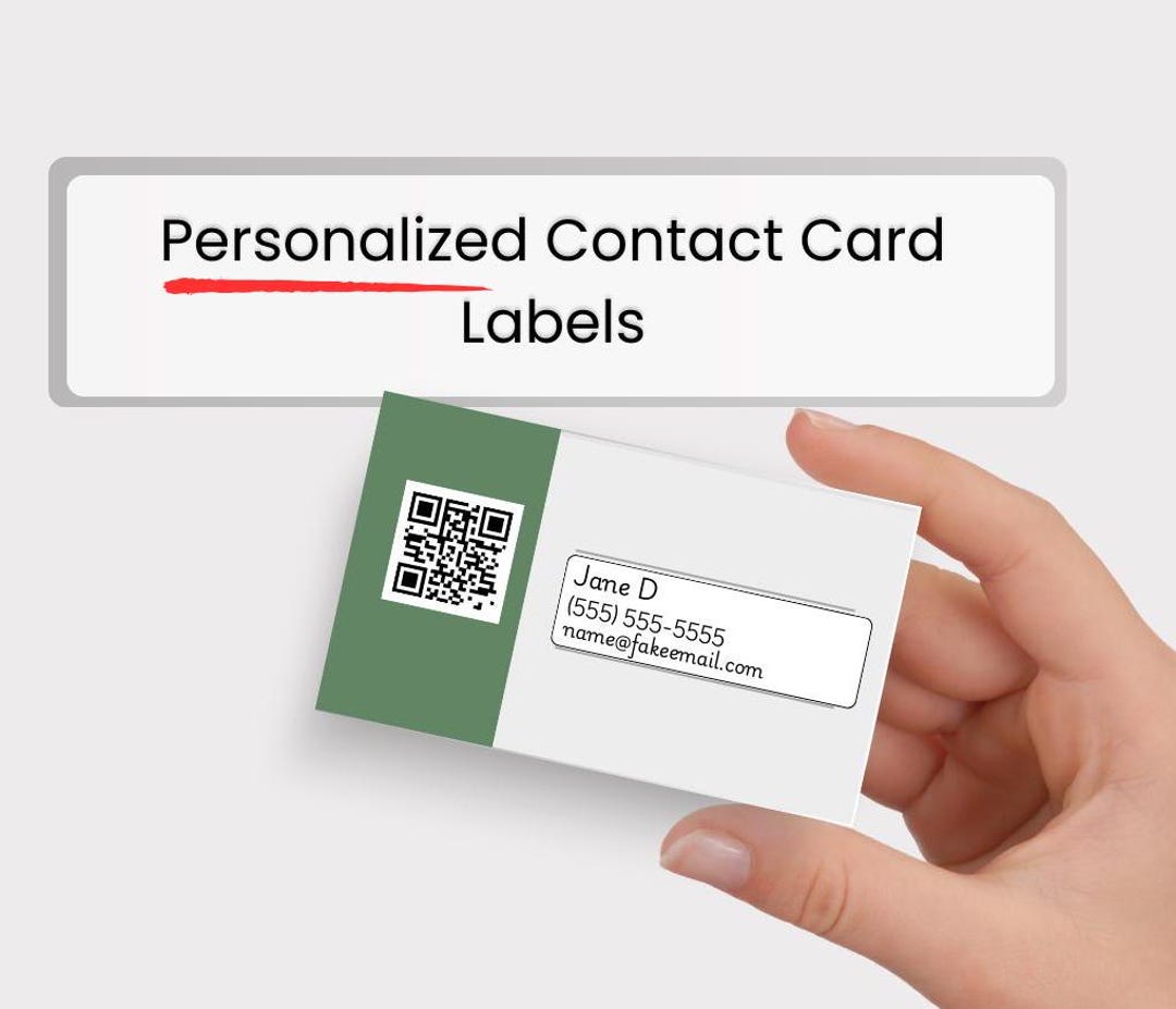 JW Contact Card Labels With Personalized Contact Information | Fits All ...