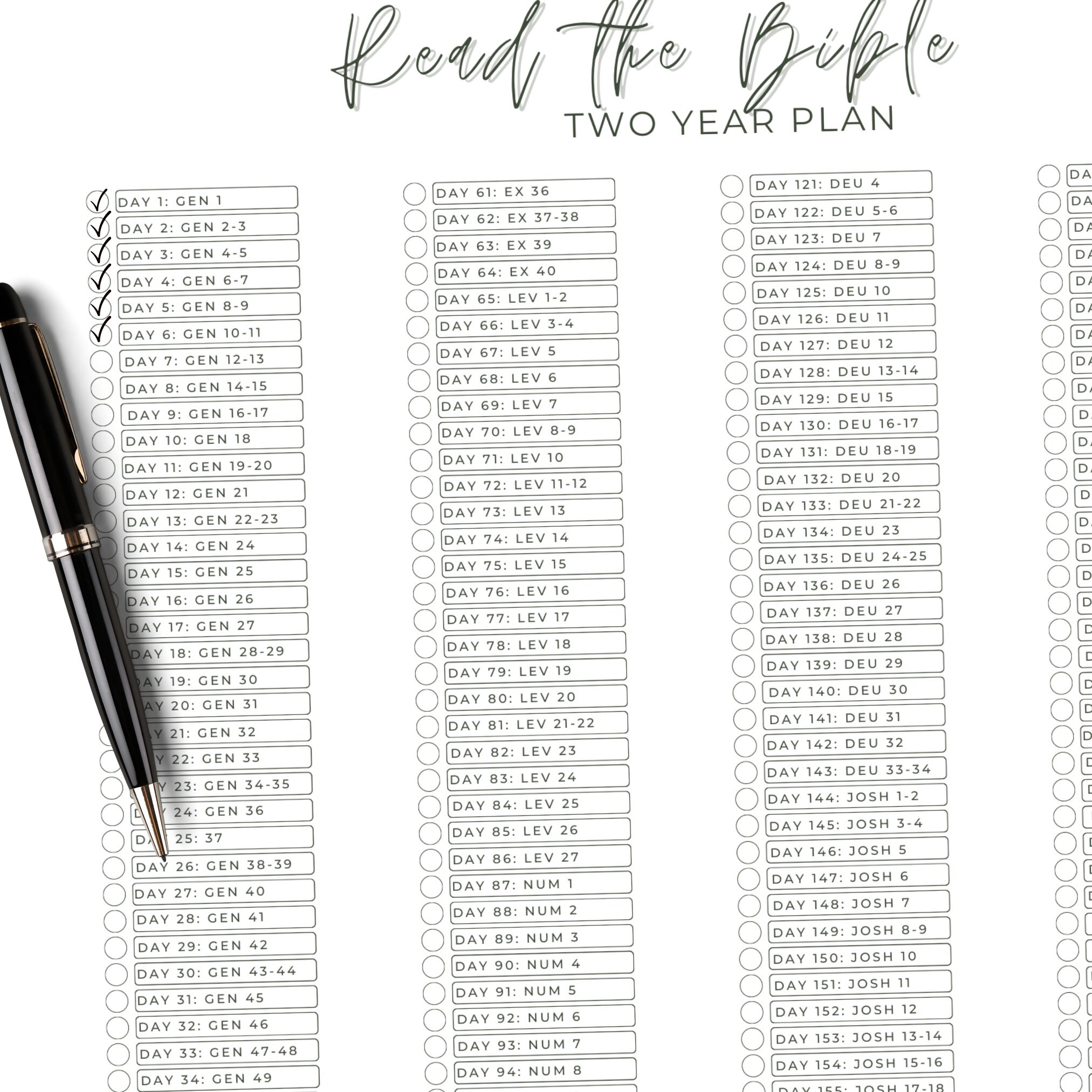 Two Year Bible Reading Plan | 2 Year Bible Reading Plan PDF Printable ...