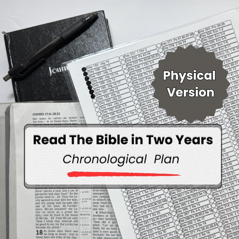 PHYSICAL VERSION 2-year Chronological Bible Reading Plan | Laminated ...