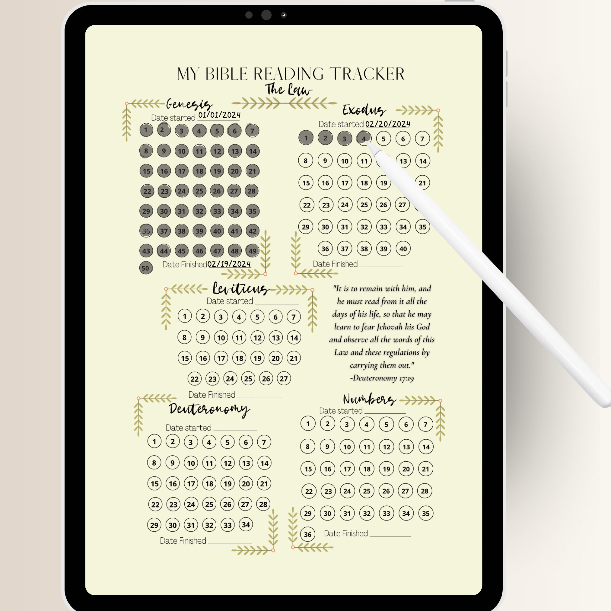 Bible Reading Tracker Book & Chapter Bundle Books of the Bible ...