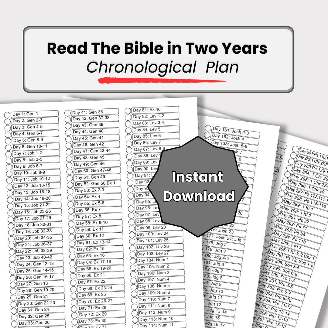 Two Year Chronological Bible Reading Plan | 2 Year Bible Reading Plan ...