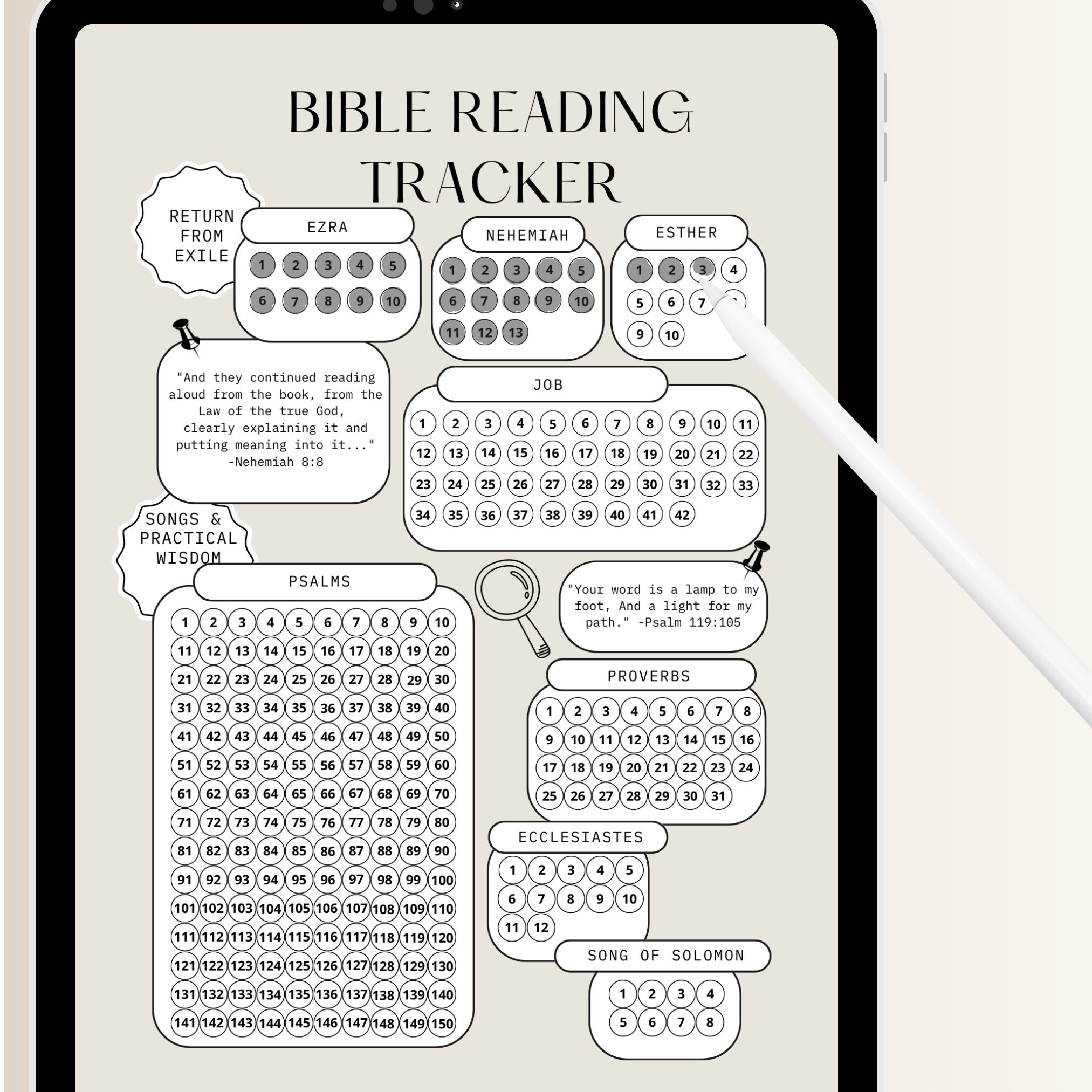 Modern Minimalist Bible Reading Progress Tracker Bible Book Tracker ...
