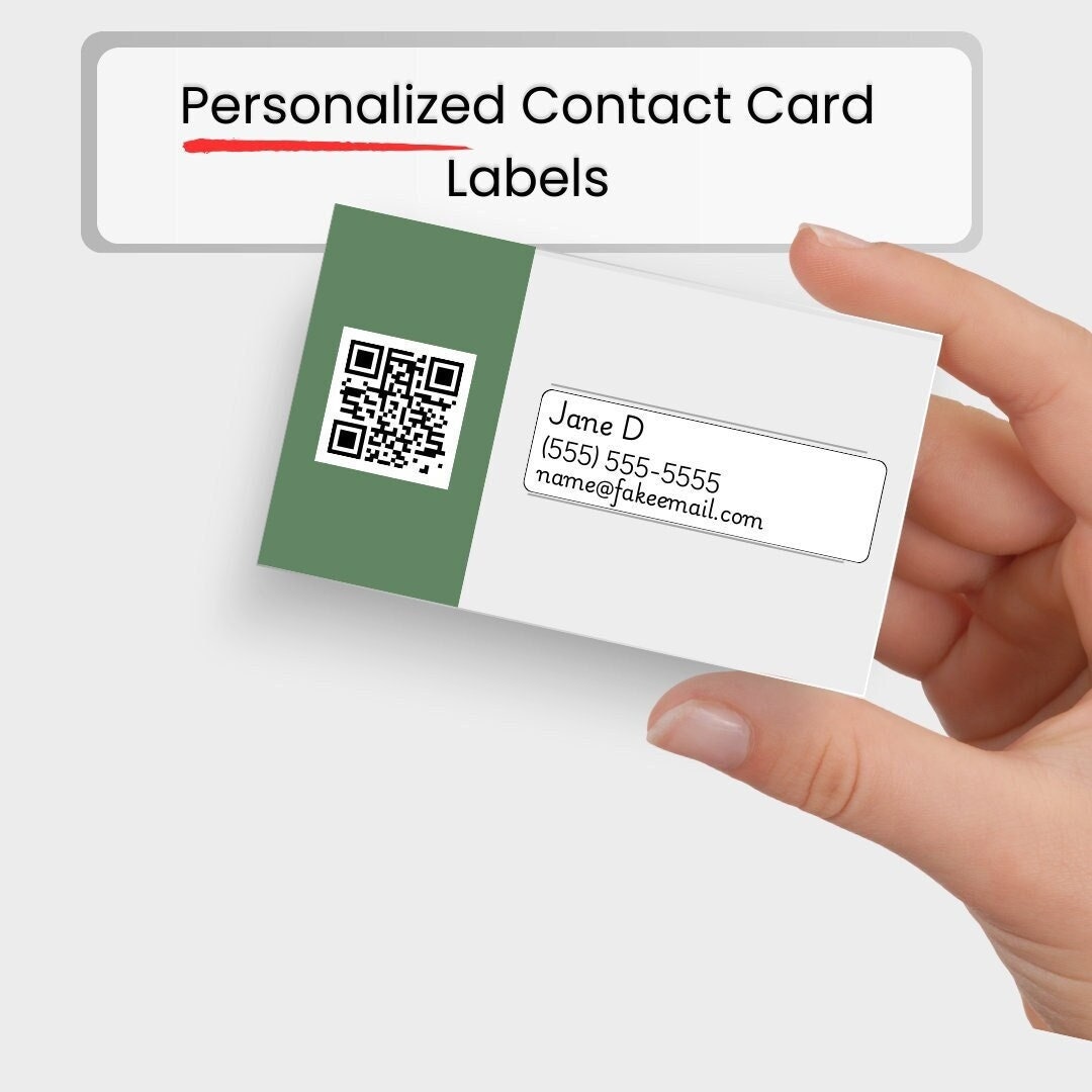 JW Contact Card Labels With Personalized Contact Information Fits All ...