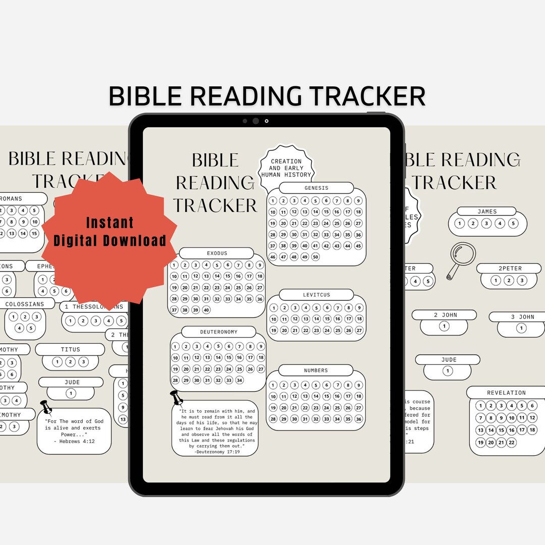 Modern Minimalist Bible Reading Progress Tracker Bible Book Tracker ...