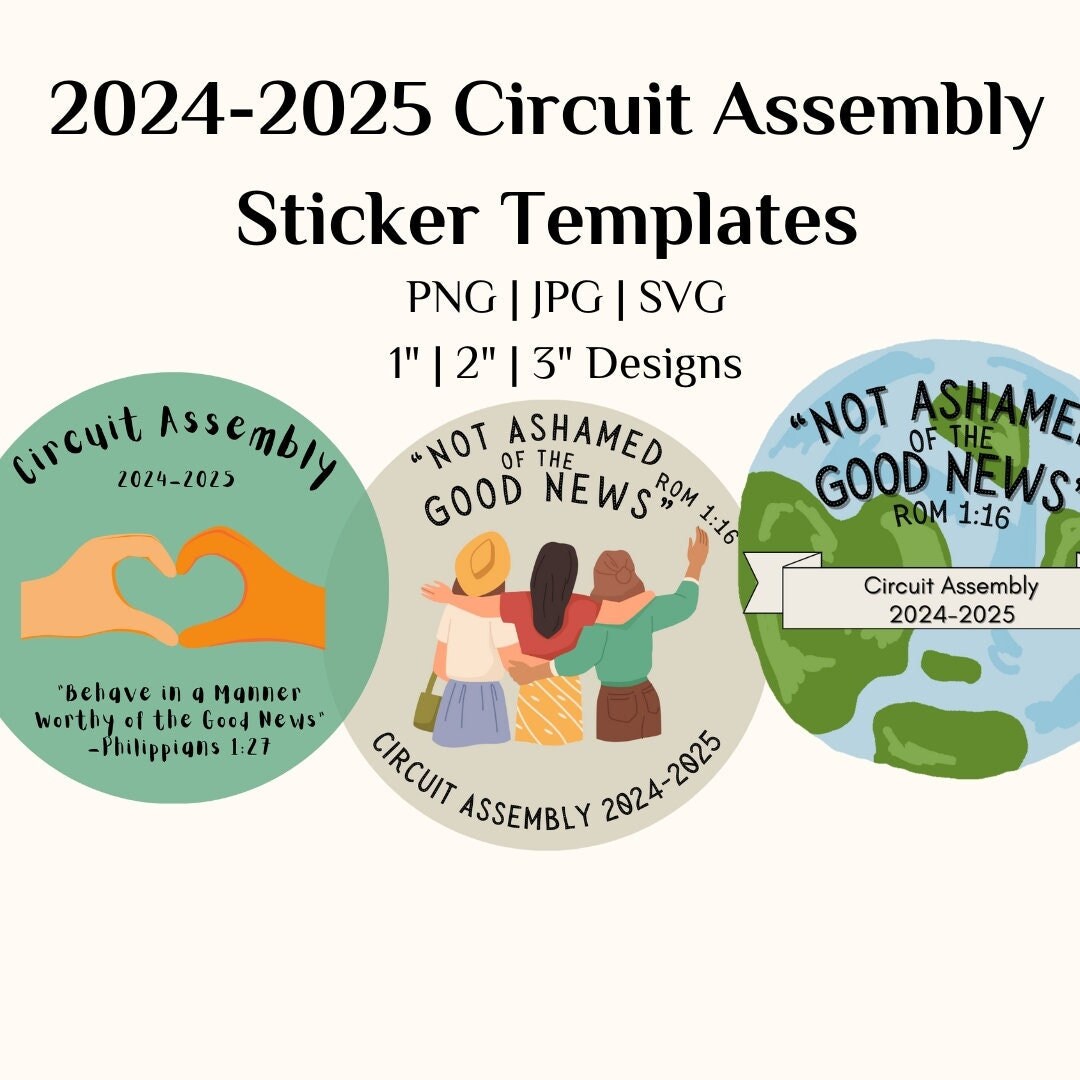 2025 Circuit Assembly Sticker Template | JW Assembly Gifts | Digital ...
