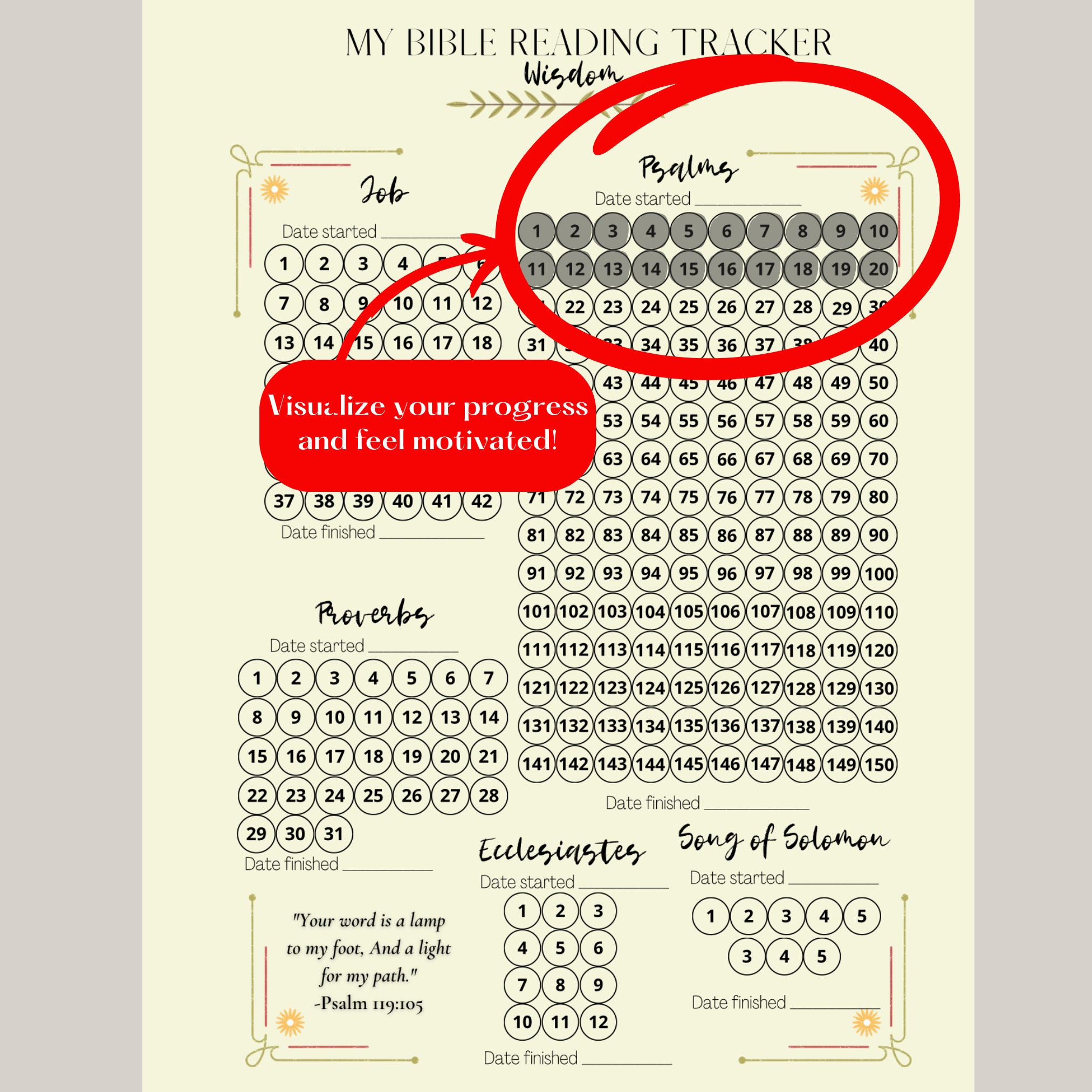 Daily Bible Reading Progress Tracker | Bible Reading Log | Bible Book ...