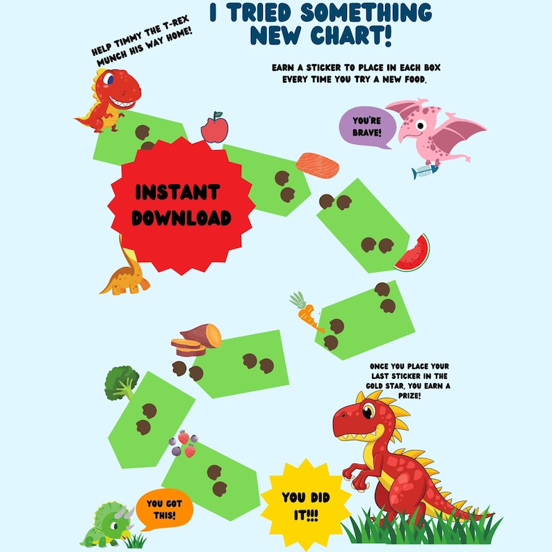 Picky Eater Reward Chart Printable for Preschoolers Try New Foods ...