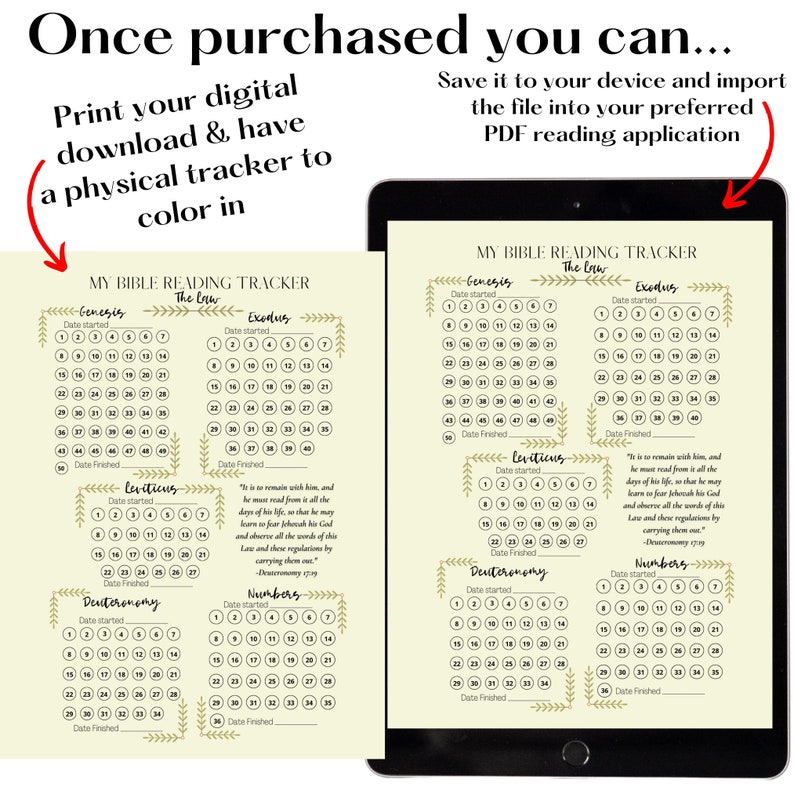 Daily Bible Reading Progress Tracker | Bible Reading Log | Bible Book ...