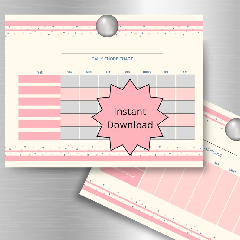 Girls PDF Printable Chore Chart Chore Chart for Girls - Etsy