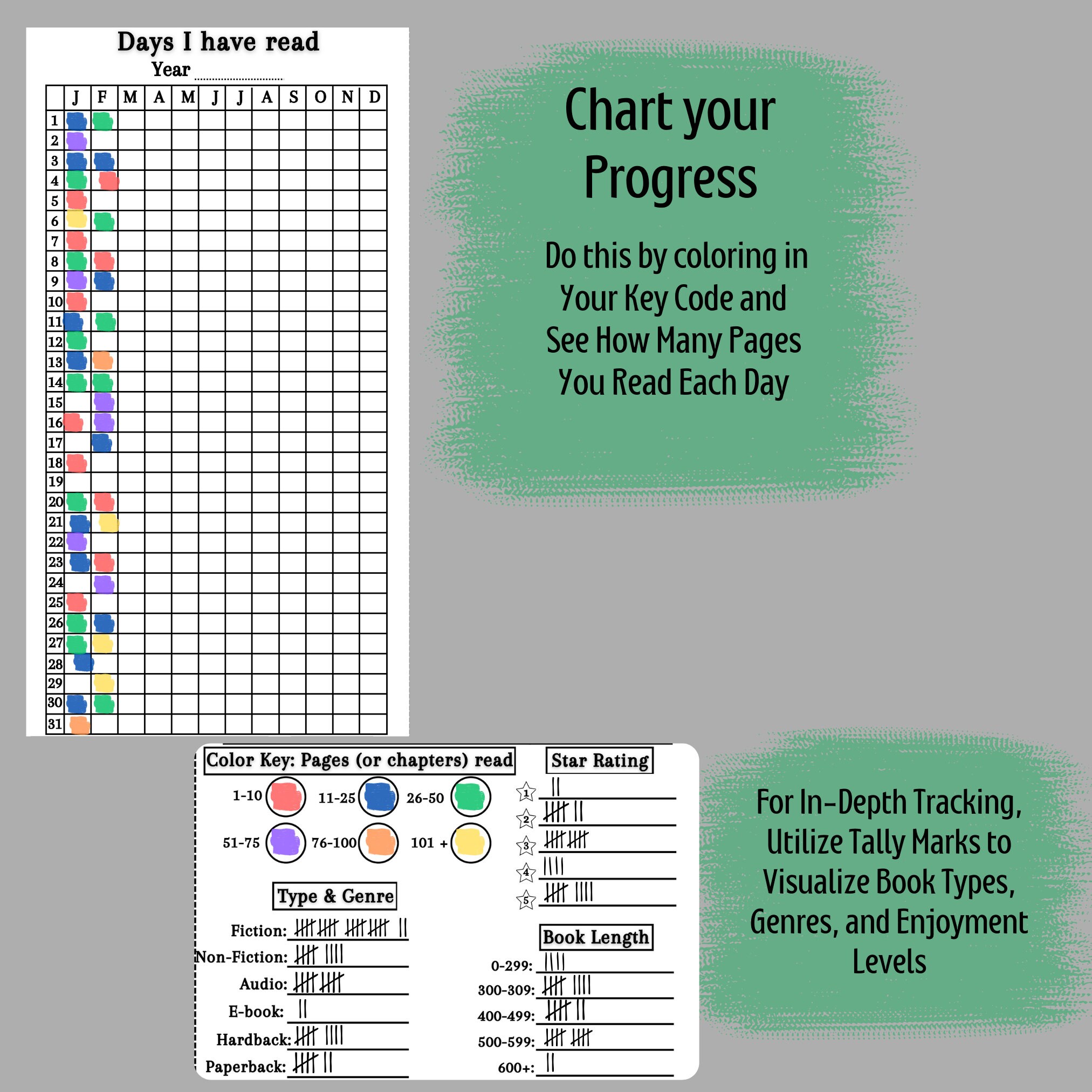 Printable Reading & Book Lover's Bookmark Bundle Book Log, Quote ...