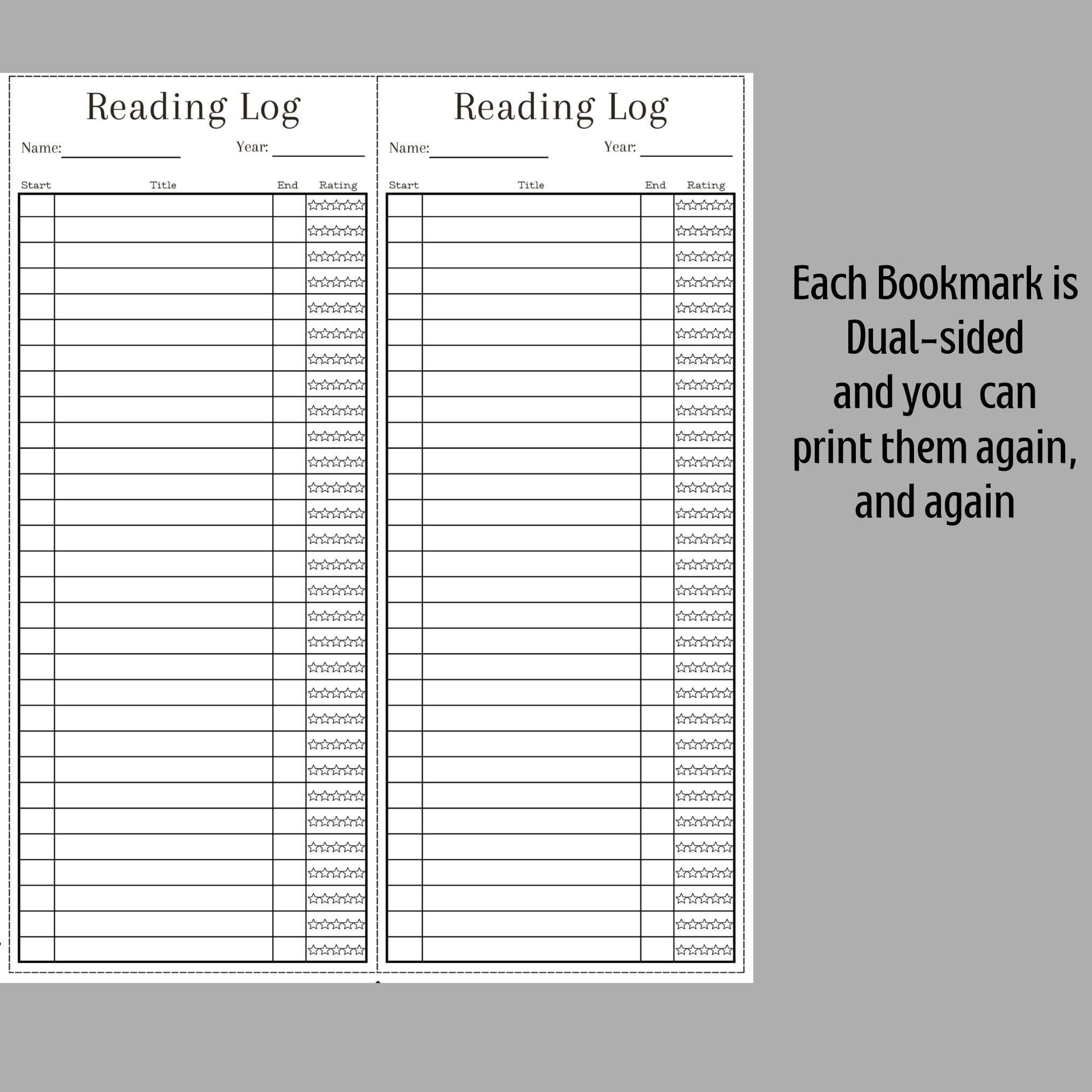 Printable Reading & Book Lover's Bookmark Bundle Book Log, Quote ...