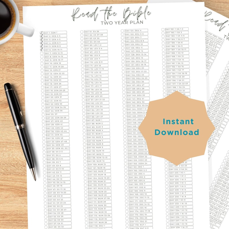 Two Year Bible Reading Plan | 2 Year Bible Reading Plan PDF Printable ...