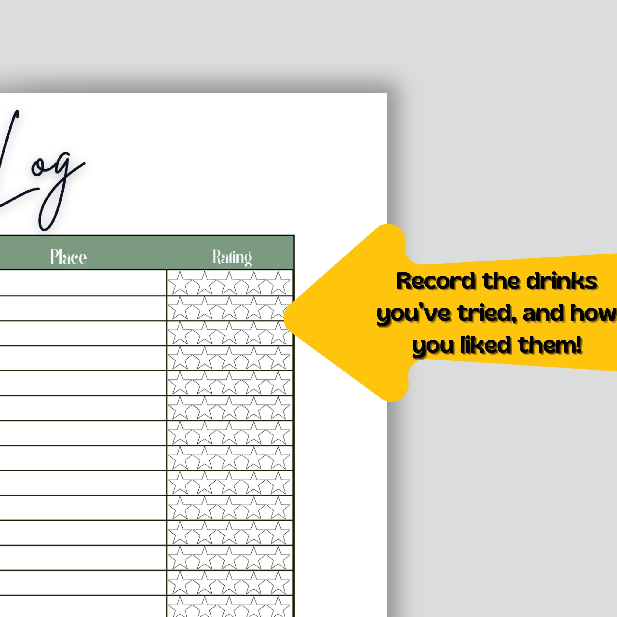 Cocktail Log Printable | Drinks I've Had | Cocktail Bucket List Journal ...