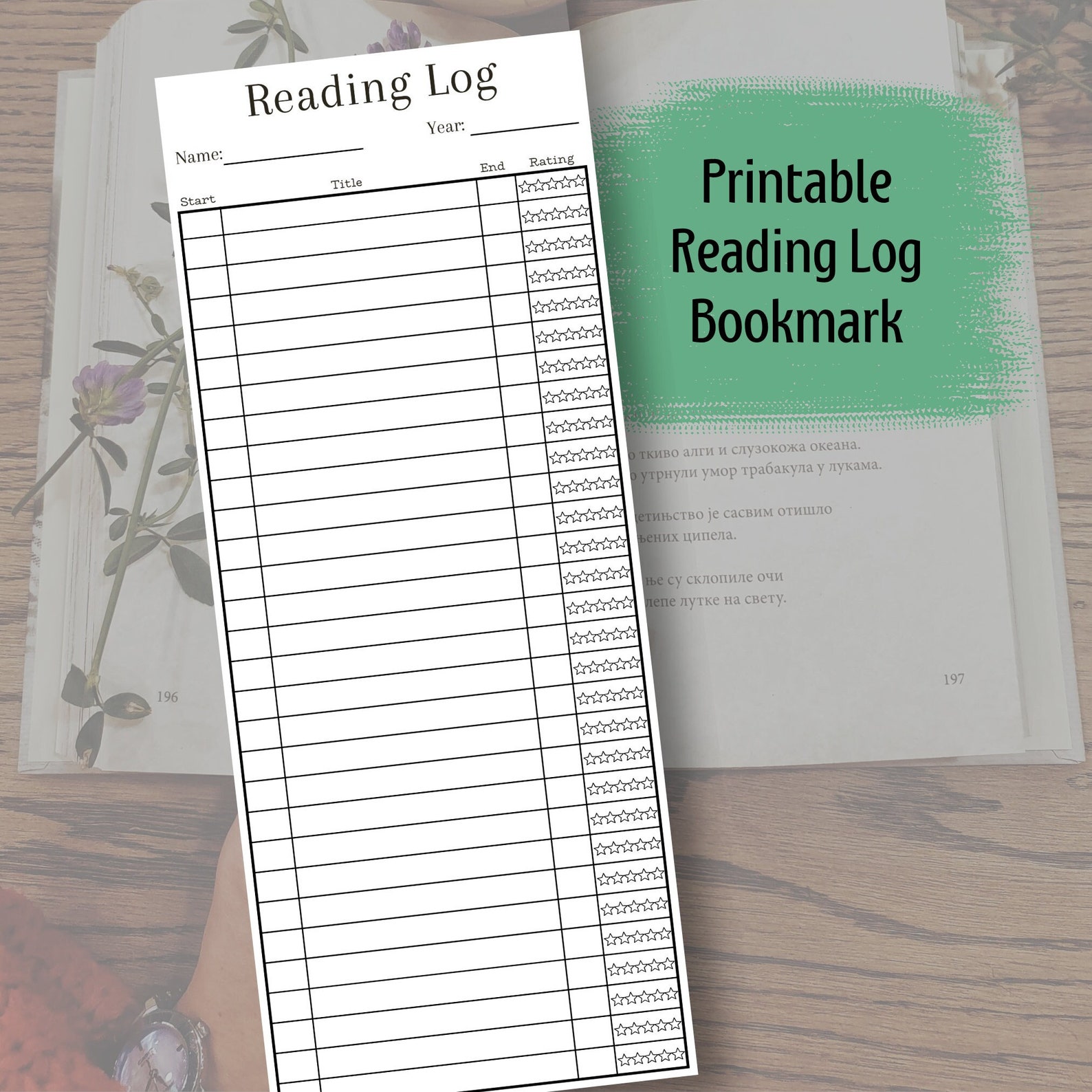 Reading Log Bookmark Printable | Track Your Reading | Book Tracker ...
