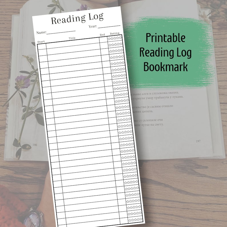 Reading Log Bookmark Printable | Track Your Reading | Book Tracker ...