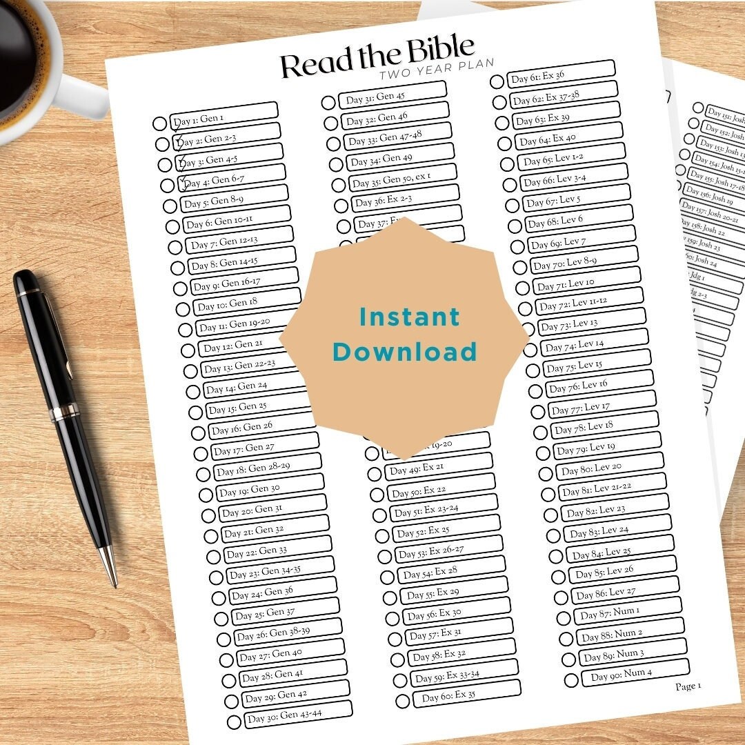 Two Year Bible Reading Plan 2 Year Bible Reading Plan PDF Printable ...