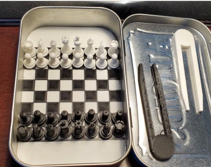 Handmade Mini Chess Set in Altoids Tin Portable Travel Chess Game ...