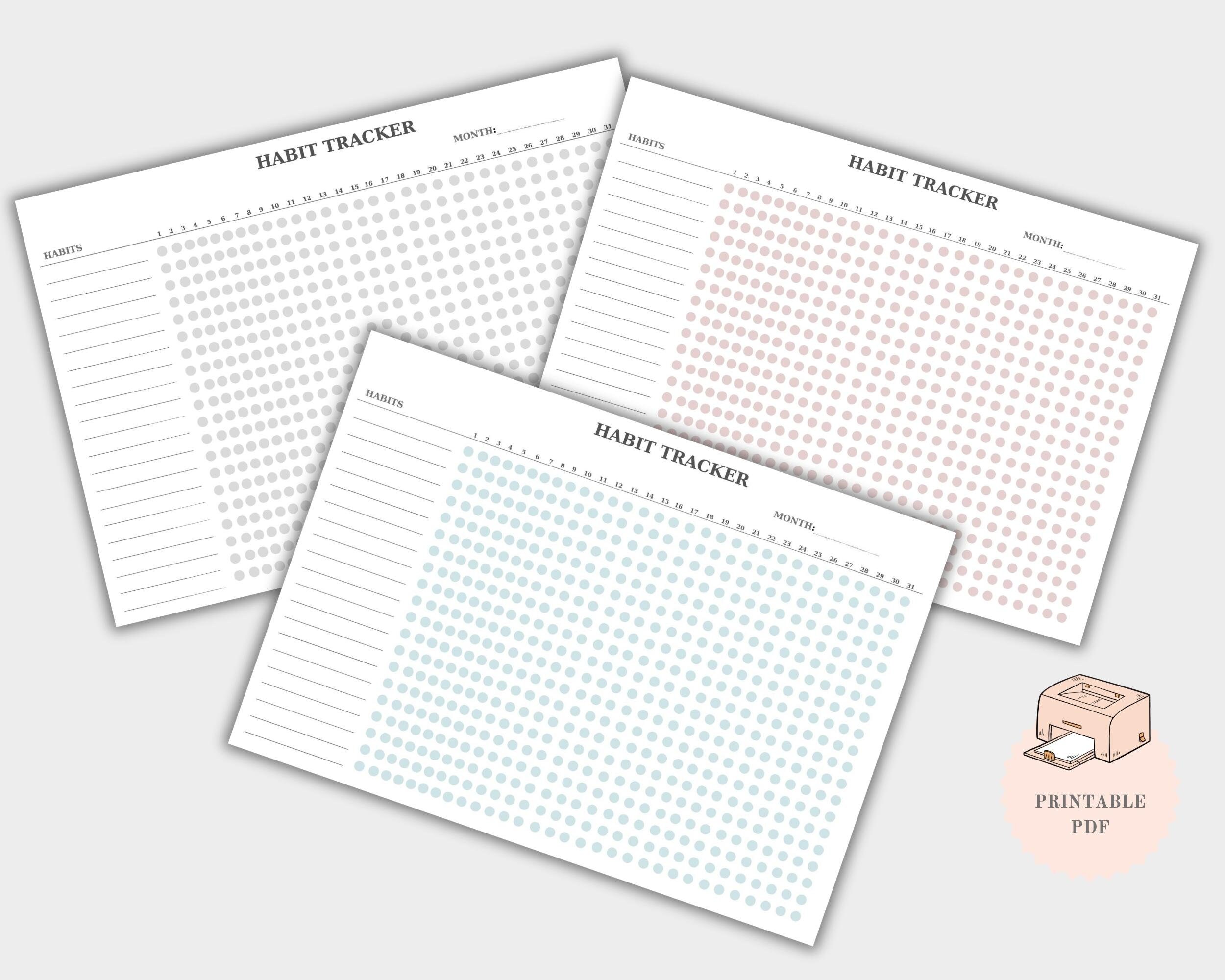Monthly Habit Tracker, Printable, Habit Tracker Template, Routine ...