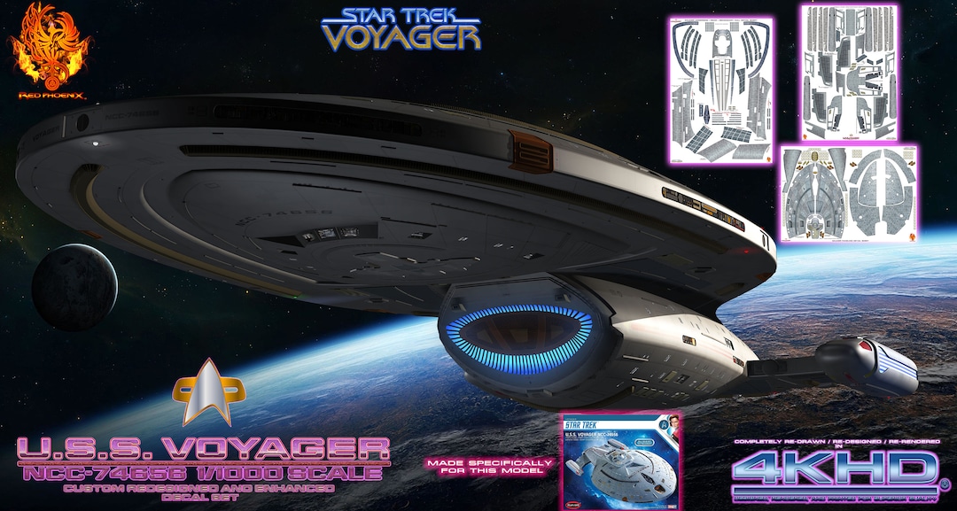 U.S.S. Voyager 1/1000 Scale Aztec/hull Decal Set-enhanced - Etsy