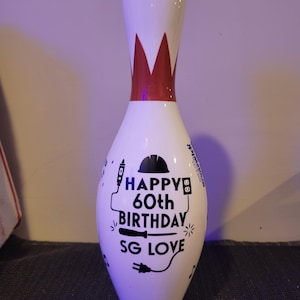 Birthday Bowling Pin, Bowling Party, Gift for Bowler, Bowling Keepsake ...