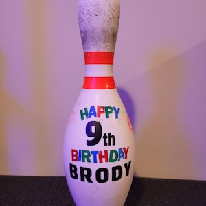 Birthday Bowling Pin, Bowling Party, Gift for Bowler, Bowling Keepsake ...