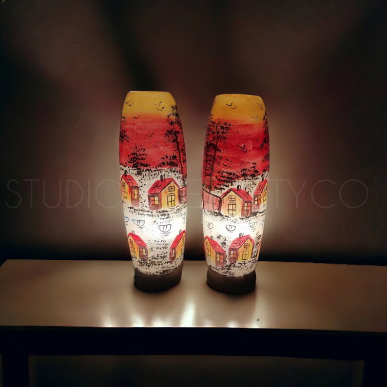 16 Inches Handmade Camel Skin Table Lamp for Room Decor Thematic Desk ...