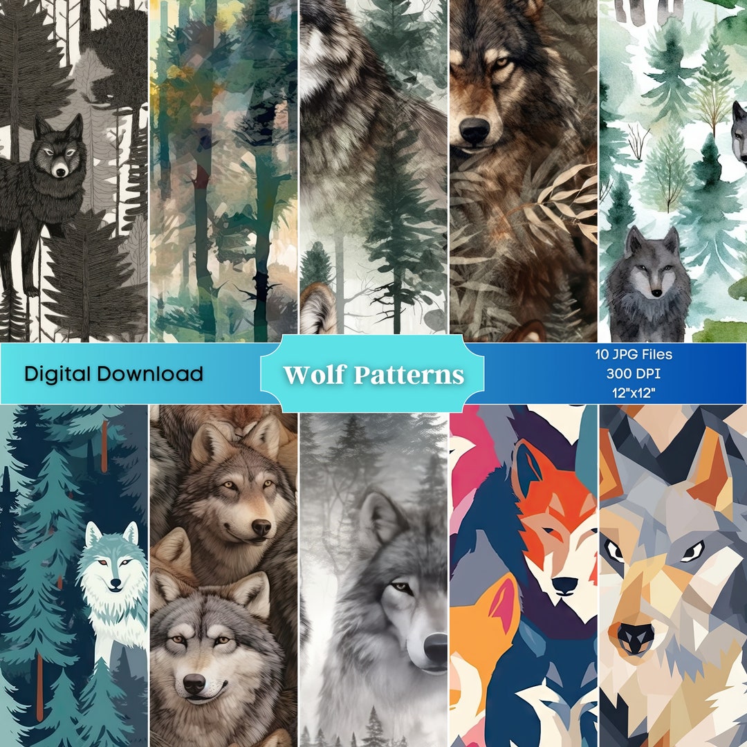 Wolf Seamless Pattern Wolf Digital Paper AI Seamless Pattern Seamless ...