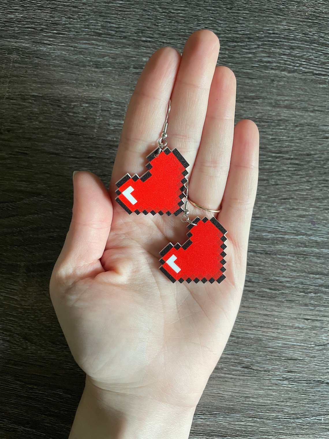 8 Bit Heart Pixel Heart Legend of Zelda Heart Video Game Heart Earrings ...