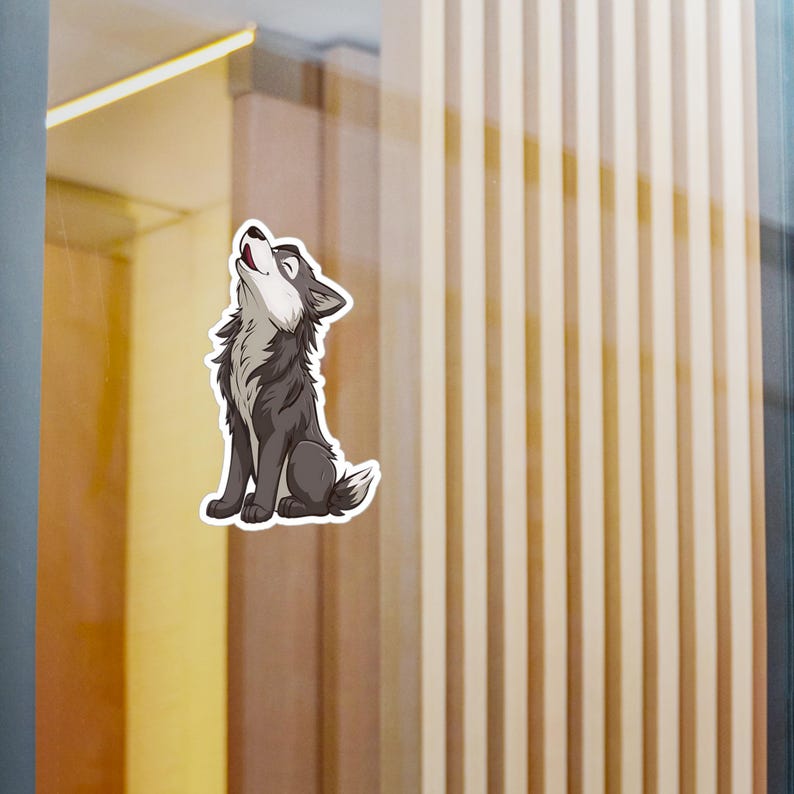 Howling Wolf Vinyl Decal, Laptop Sticker, Gifts for Animal Lovers - Etsy