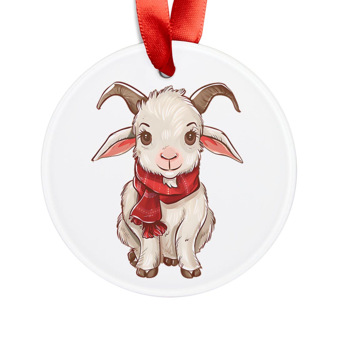 Goat Acrylic Ornament, Christmas Tree Decor, Holiday Gift, Farmhouse ...