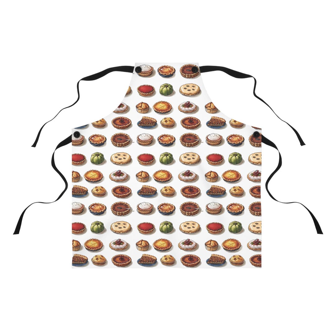 Thanksgiving Pies Apron, Kitchen Cooking Apron, Holiday Baking Apron ...
