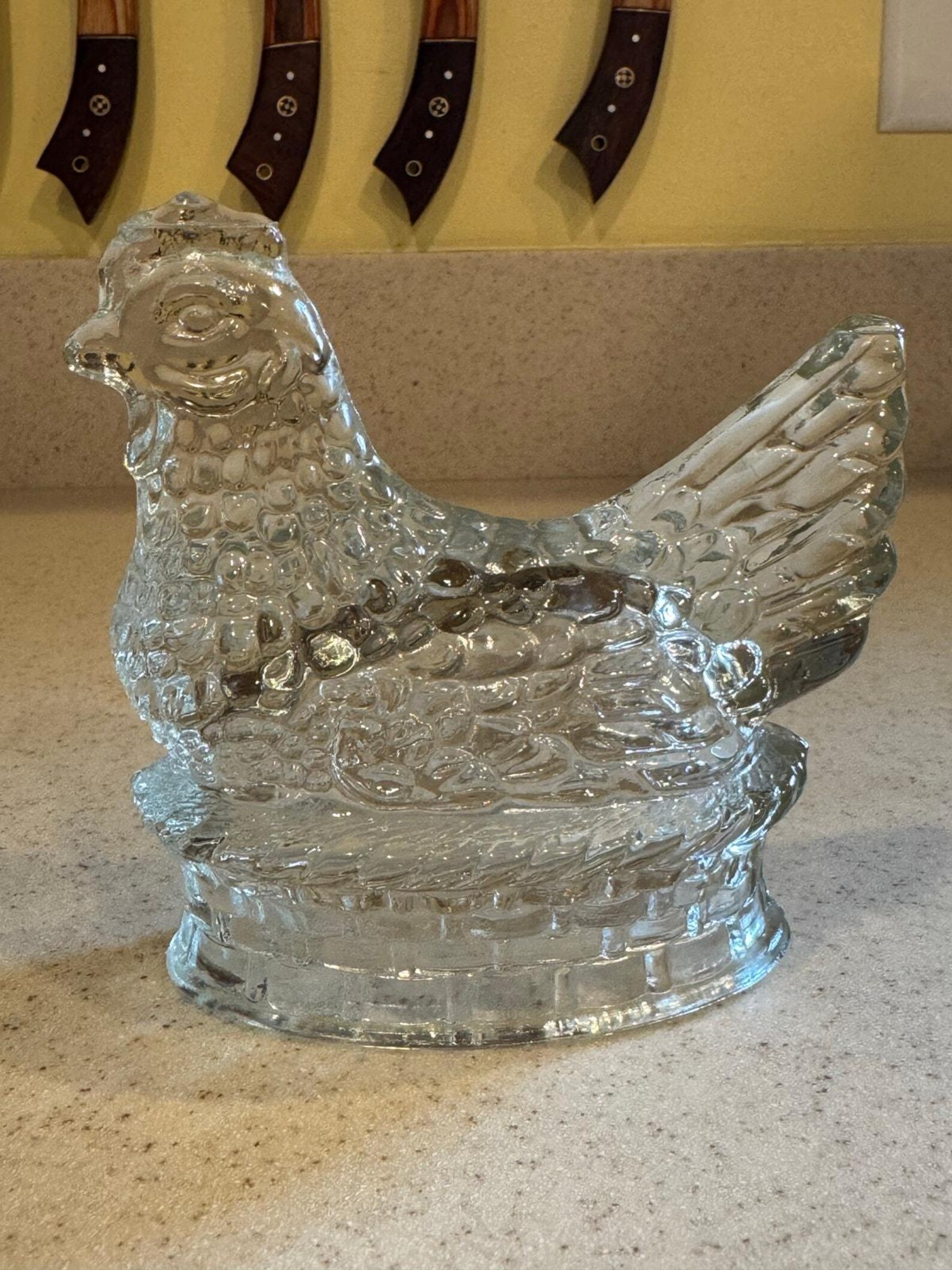 Vintage Glass Chicken Hen Nest Candy Container JH Millstein - Etsy