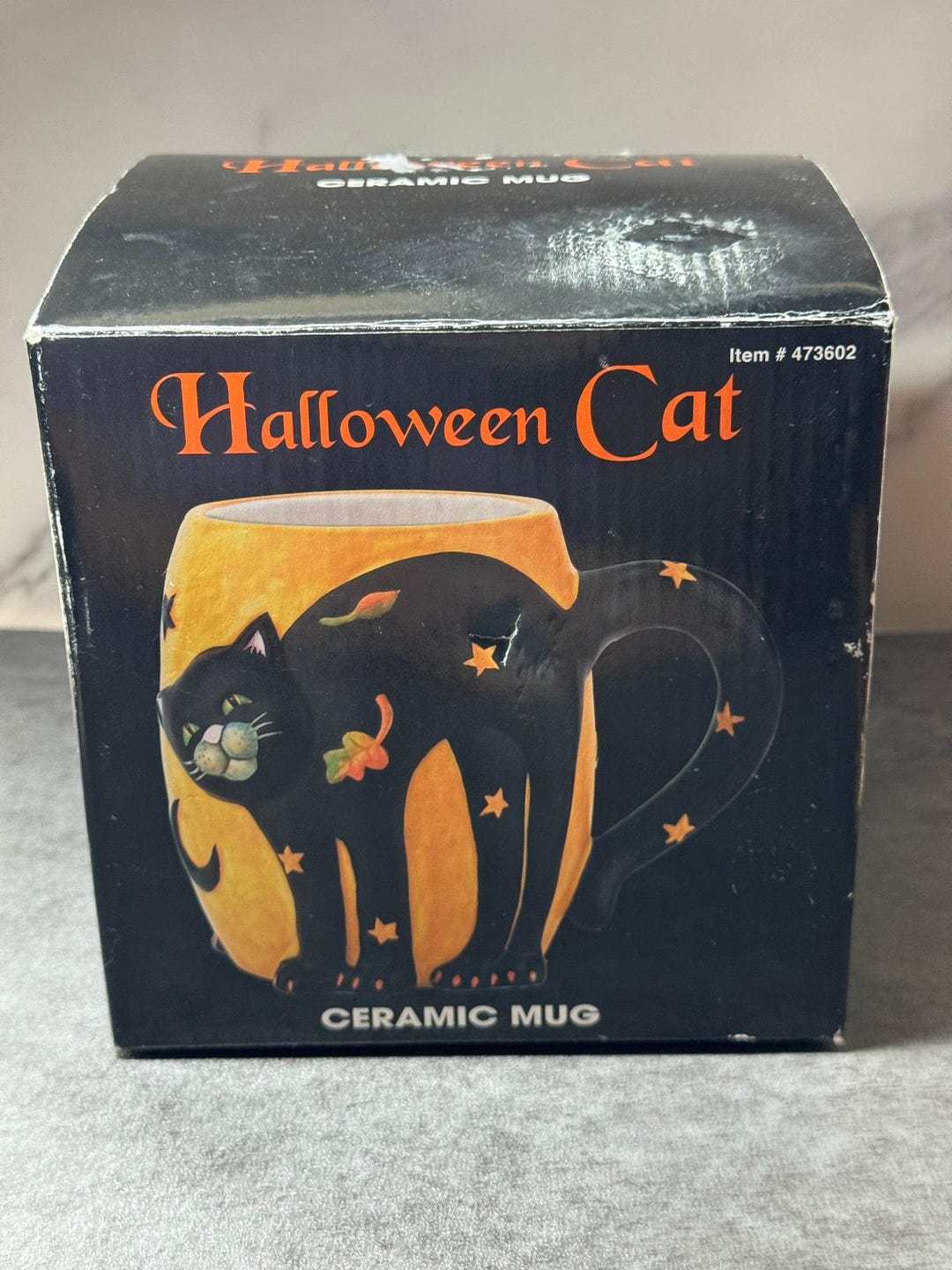 Vtg Susan Winget HALLOWEEN BLACK CAT Hand Painted 22 Oz Ceramic Mug - Etsy