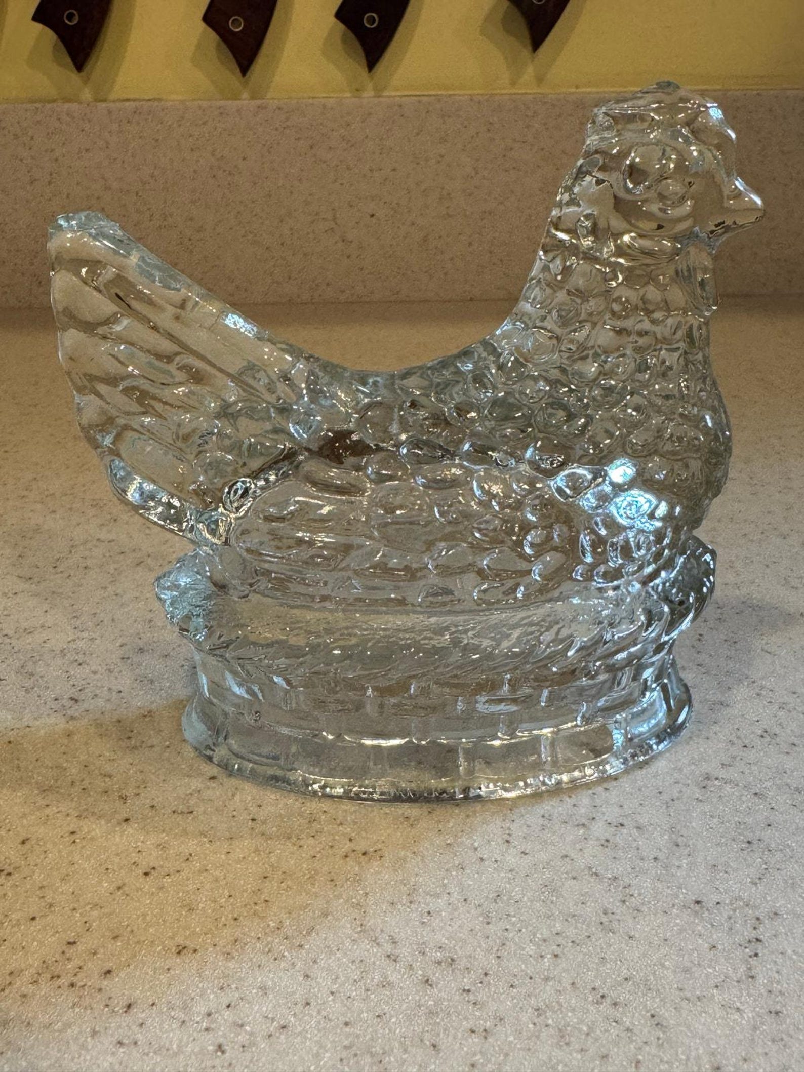 Vintage Glass Chicken Hen Nest Candy Container JH Millstein - Etsy