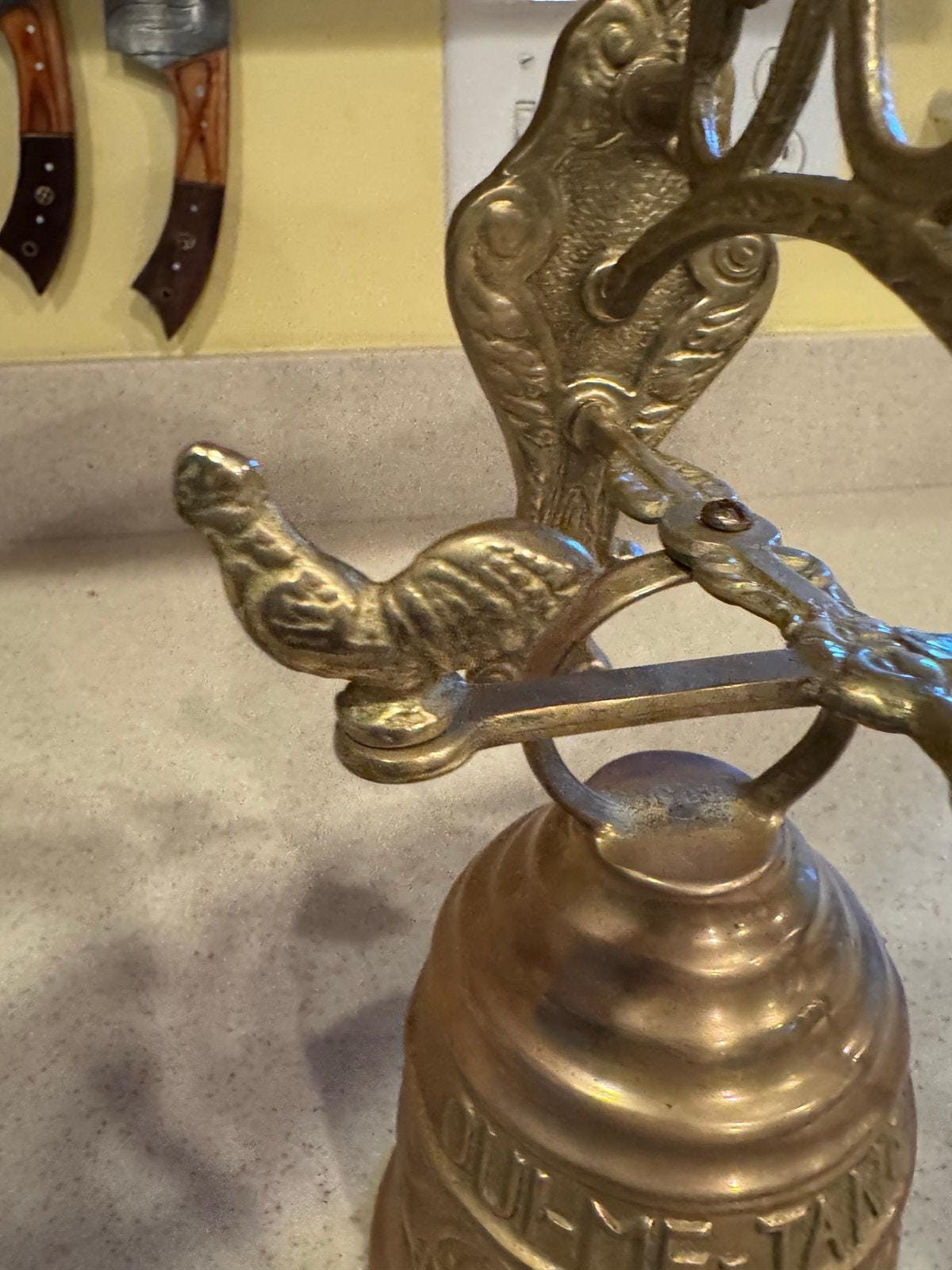 Vintage Brass Monastery Bell Doorbell With an Angel 1940s Brass Bell - Etsy